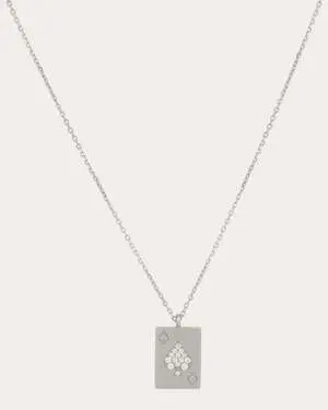 MYSTERYJOY Diamond And 18k White Gold Justice Pendant Necklace - Silver