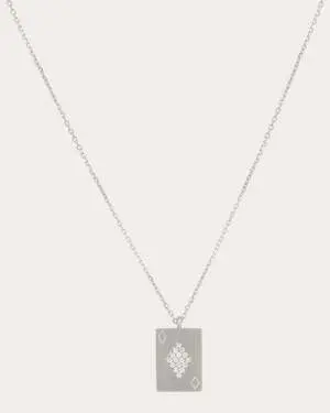MYSTERYJOY Diamond And 18k White Gold Honneur Pendant Necklace - Silver