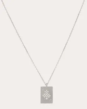 MYSTERYJOY Diamond And 18k White Gold Harmonie Pendant Necklace - Silver