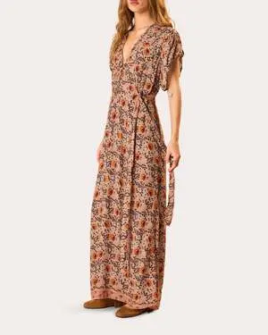 Natalie Martin Monica Floral V-neck Maxi Dress - Multicolor