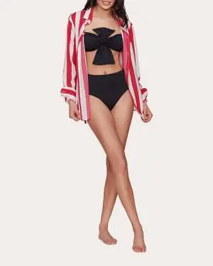 GIRLSMUSTHAVE Irina Stripe Cotton Button-up Shirt