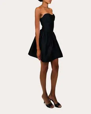 Azeeza Naina Gathered Taffeta Strapless Mini Dress