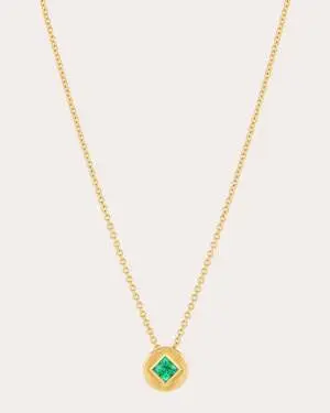 JENNIFER DEMORO 18k Gold Pendant Necklace - Emerald
