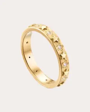 ELIZABETH MOORE Diamond And 18k Celestial Star Ring - Gold