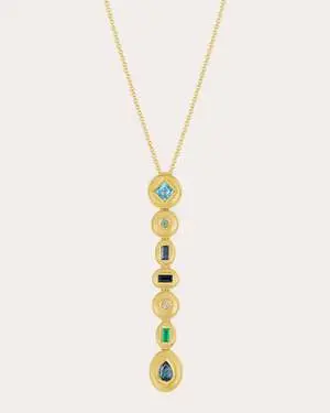 JENNIFER DEMORO 18k Gold Pendant Necklace - Blue