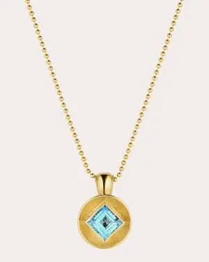 JENNIFER DEMORO Topaz And 18k Gold Stardust Pendant Necklace - Blue