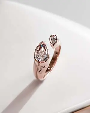Moritz Glik Diamond And 18k Rose Gold Shaker Ring