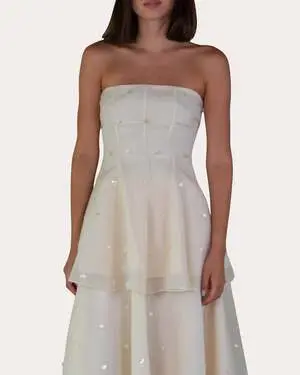 Azeeza Sable Pearl Embellished Mini Dress - Neutral
