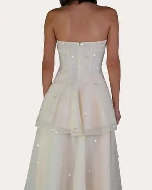 Azeeza Sable Pearl Embellished Mini Dress - Neutral