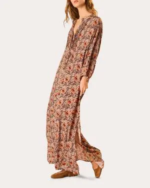 Natalie Martin Sammie Floral Pleated Button-front Maxi Dress - Multicolor