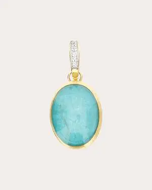 NANIS ITALIAN JEWELS Amazonite And Diamond Anice Pendant - Blue