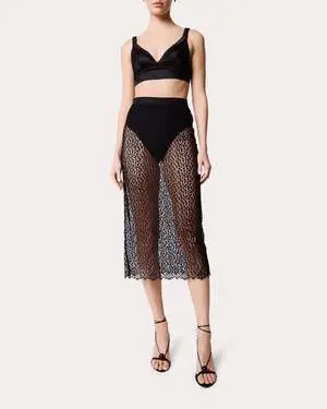 ROMUṠE Tango Sheer Chantilly Lace Skirt