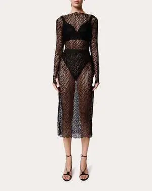 ROMUṠE Tango Sheer Chantilly Lace Skirt