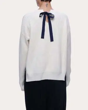 EOLAS Cotton Cashmere Bow Sweater