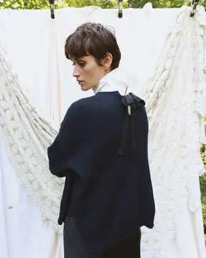 EOLAS Brina Cotton Cashmere Bow Sweater