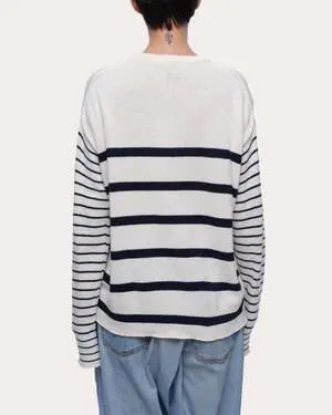 EOLAS Nic Stripe Cotton Cashmere Sweater