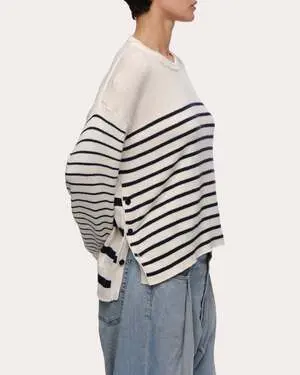 EOLAS Nic Stripe Cotton Cashmere Sweater