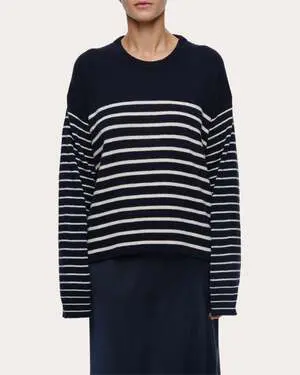 EOLAS Nic Stripe Cotton Cashmere Sweater