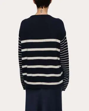 EOLAS Nic Stripe Cotton Cashmere Sweater