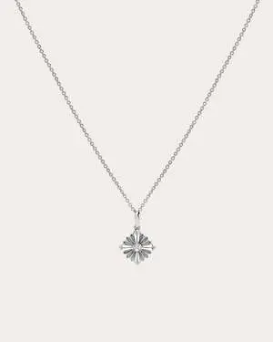 ROUVENAT Diamond And 18k White Gold Floral Pendant Necklace - Silver
