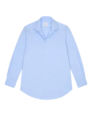 WITH NOTHING UNDERNEATH Boyfriend Fine Poplin Shirt - Blue