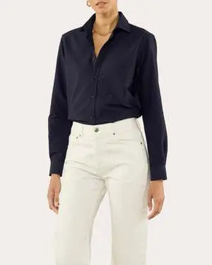 WITH NOTHING UNDERNEATH Classic Oxford Shirt - Navy