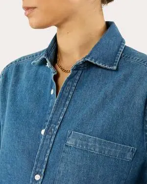 WITH NOTHING UNDERNEATH The Classic Denim Shirt - Blue