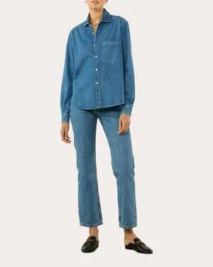 WITH NOTHING UNDERNEATH The Classic Denim Shirt - Blue