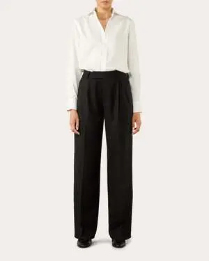 WITH NOTHING UNDERNEATH Rampling Wool Wide-leg Trousers - Black