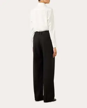 WITH NOTHING UNDERNEATH Rampling Wool Wide-leg Trousers - Black