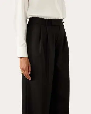 WITH NOTHING UNDERNEATH Rampling Wool Wide-leg Trousers - Black