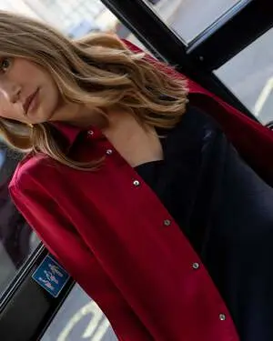 WITH NOTHING UNDERNEATH Boyfriend Silk Satin Shirt