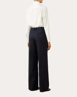 WITH NOTHING UNDERNEATH Rampling Wool Wide-leg Trousers - Blue