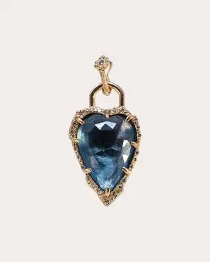 Armenta Diamond And Topaz Heart Pendant - Blue