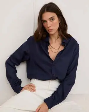 WITH NOTHING UNDERNEATH Classic Tencel Shirt