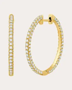 GRAZIELA Diamond And 14k Hoop Earrings - Gold
