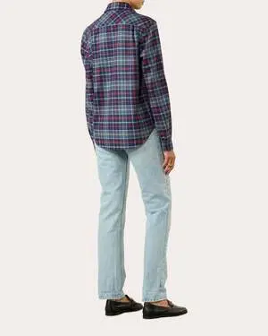 WITH NOTHING UNDERNEATH The Classic Brushed Plaid Cotton Wool Shirt - Multicolor