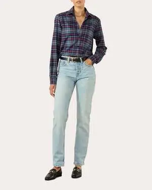 WITH NOTHING UNDERNEATH The Classic Brushed Plaid Cotton Wool Shirt - Multicolor
