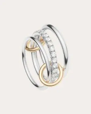SPINELLI KILCOLLIN Diamond And 18k Gold Two-tone Petunia Ring - Silver