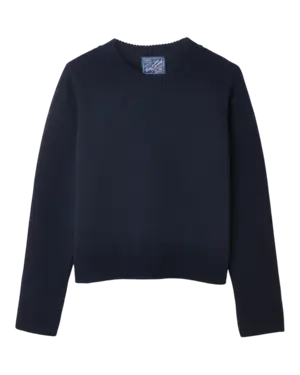 WITH NOTHING UNDERNEATH Devon Wool Crewneck Sweater - Blue