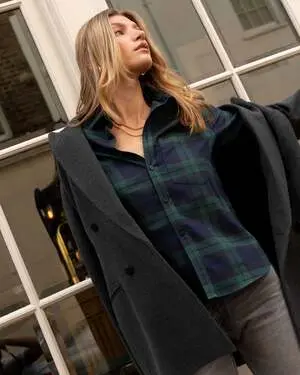 WITH NOTHING UNDERNEATH The Classic Brushed Plaid Shirt - Green