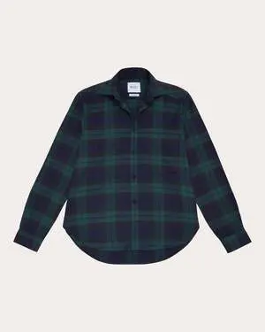 WITH NOTHING UNDERNEATH The Classic Brushed Plaid Shirt - Green