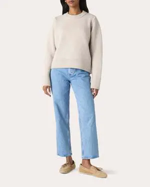 WITH NOTHING UNDERNEATH Devon Wool Crewneck Sweater - Neutral