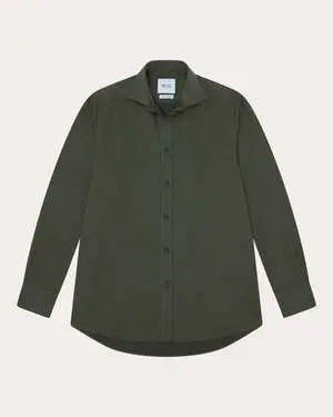 WITH NOTHING UNDERNEATH The Boyfriend Tencel Shirt - Green