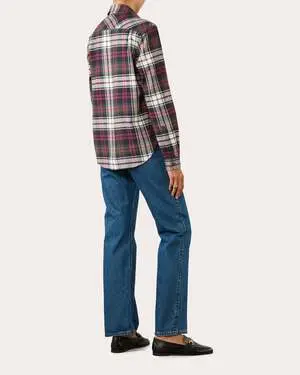 WITH NOTHING UNDERNEATH The Classic Brushed Plaid Shirt - Red