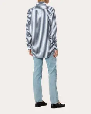 WITH NOTHING UNDERNEATH The Boyfriend Stripe Tencel Shirt