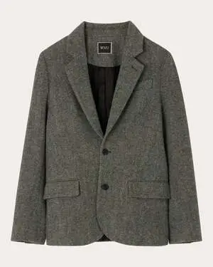 WITH NOTHING UNDERNEATH Hutton Herringbone Wool Blazer