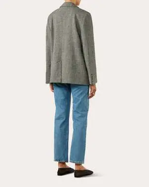 WITH NOTHING UNDERNEATH Hutton Herringbone Wool Blazer