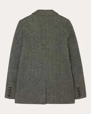 WITH NOTHING UNDERNEATH Hutton Herringbone Wool Blazer