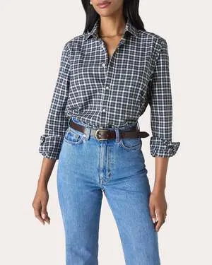 WITH NOTHING UNDERNEATH The Classic Brushed Plaid Cotton Shirt - Multicolor